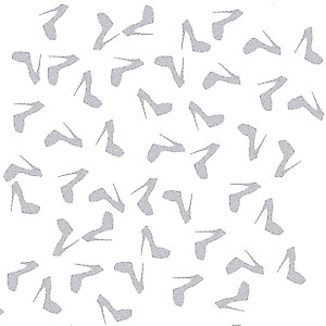 100 Counts High Heel Glitter Paper Cutouts Confetti for Bachelorette Party Decorations Wedding Bridal Shower Table Scatter - Silver