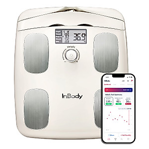 InBody Dial H20 Body Fat Scale - InBody Scale for Body Weight, Fat Percentage and Muscle Mass - Gym Accessory for Men & Women, Body Fat Measurement Device - Bluetooth-Connected, Oatmeal Beige