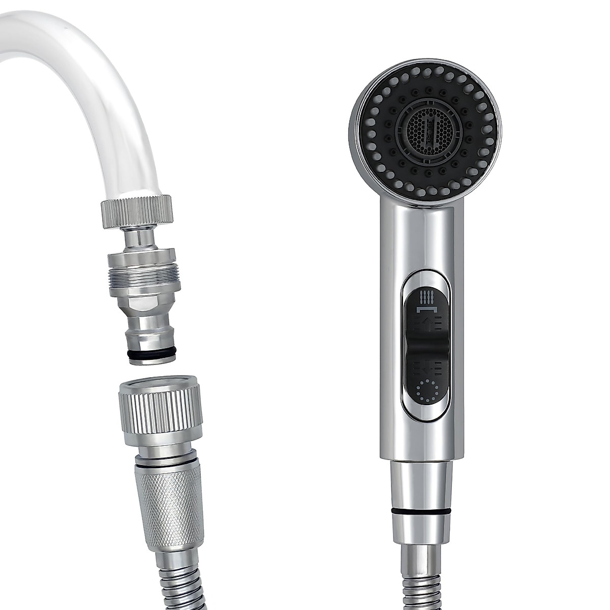 G-Sunny Quick-Connect Sink Faucet Sprayer Kit,Sink Hose Sprayer attachment,Detachable Metal Adapter With Hand Shower,Hair Washing,Pet Dog Rinse,for Bathroom/Kitchen (Three-Function Sprayer)