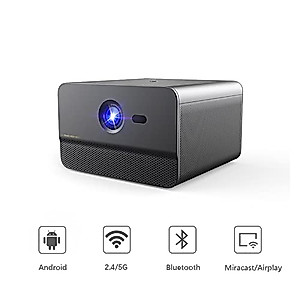 C300 DLP 1080P Projector Full HD 800 ANSI with Android WiFi Home Cinema Support 3D 4K TV Smart Phone Projector Beamer ( Color : Add Wall Mount )