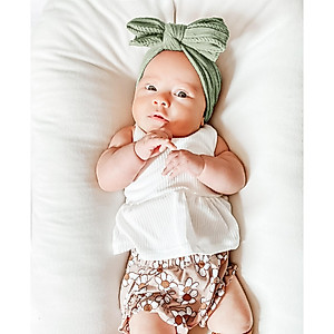 Niceye Handmade Baby Headbands Soft Stretchy Nylon Hair Bands with Bows for Newborn Infant Baby Toddler Girls- Pack of 6