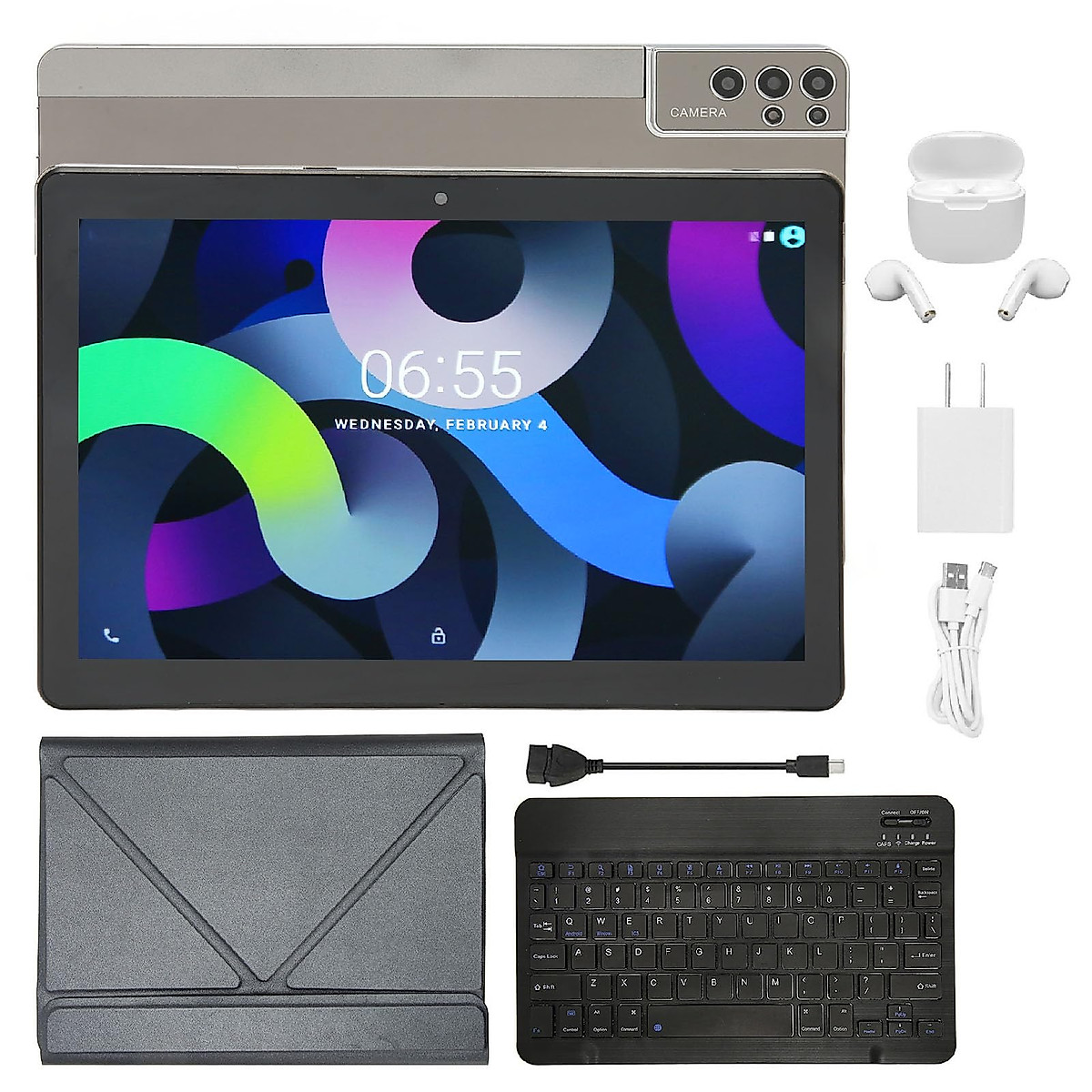 DAUZ Tablet, MT6735 Octa Core CPU 5G WiFi 10.1 Inch Touchscreen 2 in 1 4GB 64GB Tablet PC for Android 12 for Work (#4)