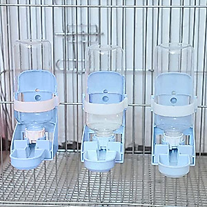 chenming Rabbit Water Bottle,17oz Hanging Automatic Small Animal Water Bottle Bowl,Pet Cage Suspended Automatic Water Dispenser for Rabbits Hamsters Chinchillas Hedgehogs Ferrets (Blue)