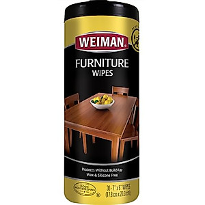 Weiman Wood Cleaner and Polish Wipes - Clean, Polish & Protect Wood Furniture, 30 Count