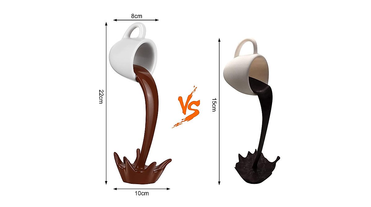 Floating Coffee Cups Sculpture Set - Unique Home & Office Decor
