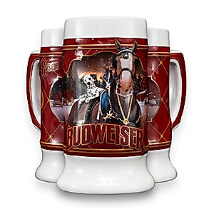 2022 Budweiser Limited Edition Collectors SERIES #43 Clydesdale Holiday Stein - Ceramic Beer Mug - Christmas Gift for Men, Father, Husband - Collectable Room Decor for Den, Man Cave, Home Bar