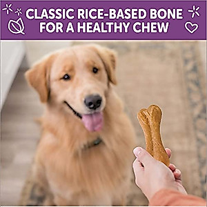 WHIMZEES by Wellness Rice Bone Natural Dog Dental Chews, Long Lasting Treats, Grain-Free, Freshens Breath, For Dogs 25-60 lbs, 9 count