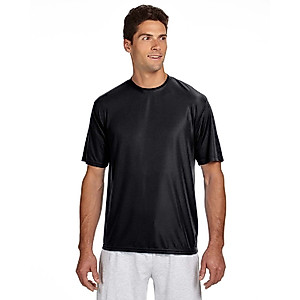 A4 Men's Cooling Performance Crew Short Sleeve T-Shirt, Black, Large