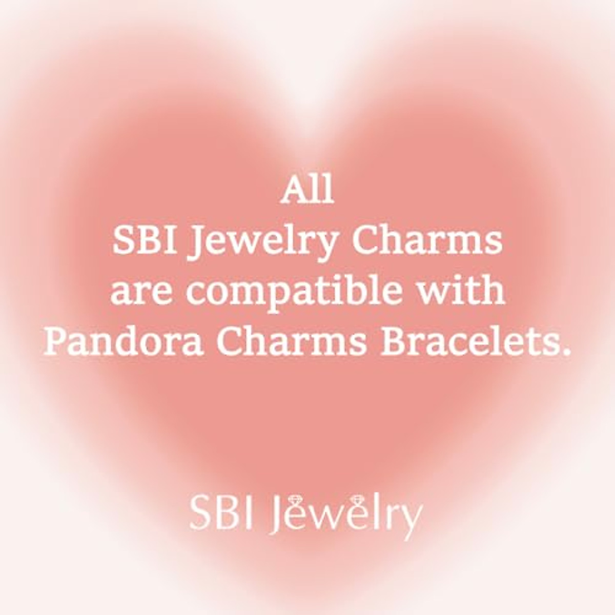 SBI Jewelry Heart Sparkling Initial F Letter Dangle Charm Compatible with Pandora Charms Bracelets Personalized Gifts