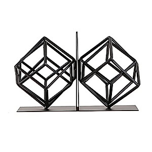 Book Ends for Shelves Desktop Geometric Bookends Bookshelf Iron Anti-Moving Bookend Student Desk Book Ends Book Racks Office File Storage Racks Office Book Stand