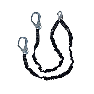 Safewaze FS88586 VLINE 6' Dual-Leg Streamline Low-Profile Lanyard w/Rebar Hooks