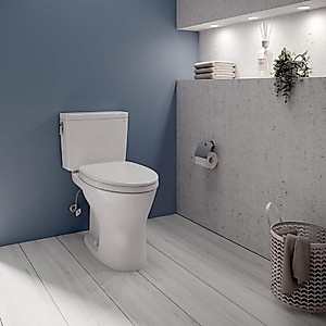 TOTO CST746CEMFG#01 Drake Two-Piece Elongated Dual Flush 1.28 and 0.8 GPF Universal Height DYNAMAX TORNADO FLUSH Toilet with CEFIONTECT, Cotton White