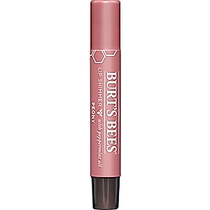 Burt's Bees Lip Balm, Moisturizing Lip Shimmer for Women, for All Day Hydration, with Vitamin E & Coconut Oil, 100% Natural, Peony, 0.09 Ounce