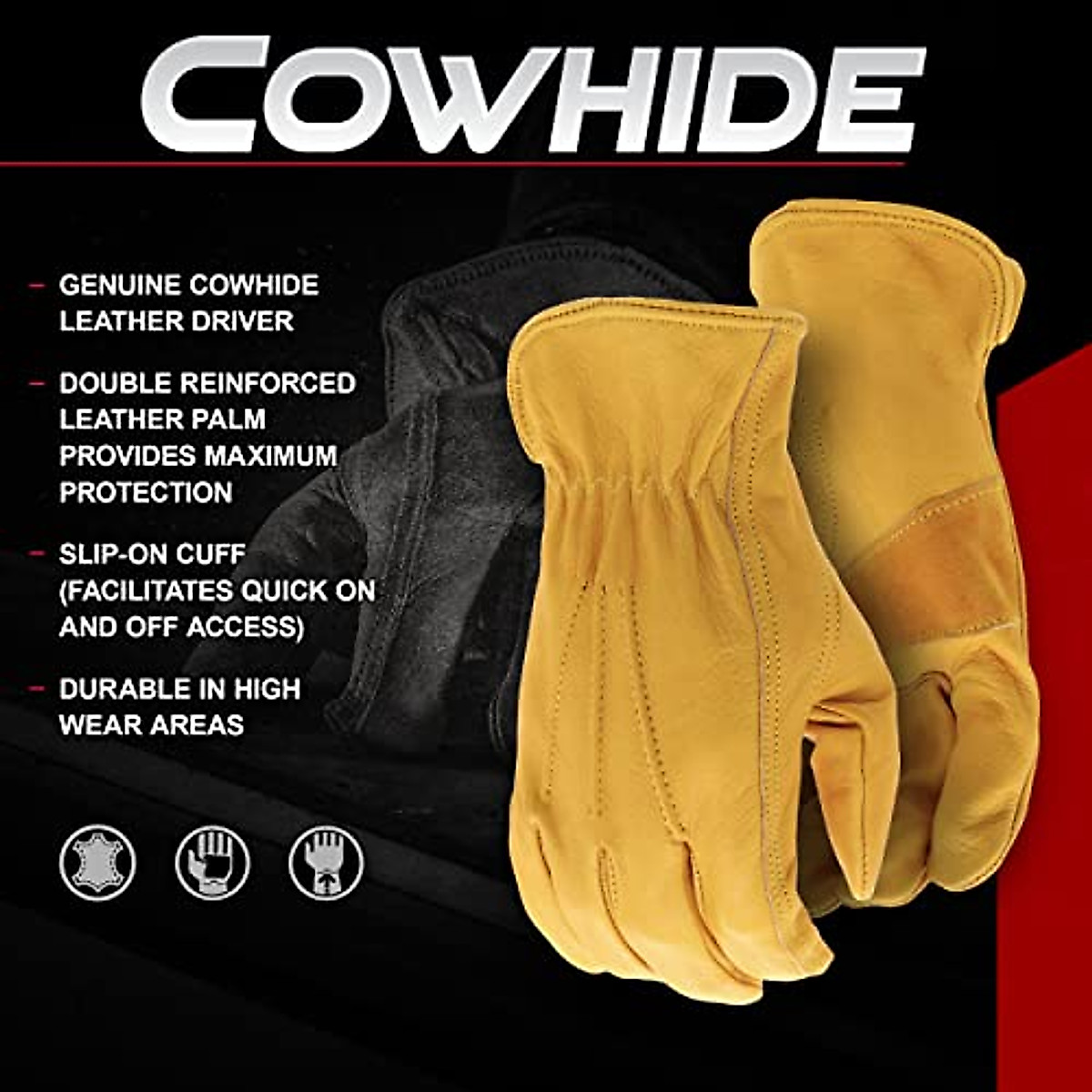 BOSS unisex adult durable Work Gloves, Brown, 2X-Large US, 1 Count (Pack of 1)