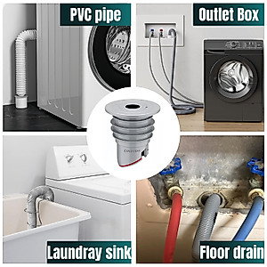 COLDDD Washing Machine Drain Hose Seal, Anti-Odor Floor Drain Plug Sewer Pipe Seal Ring Sealing Cover, Washing Machine Sealing Plug (1, M(40-45))