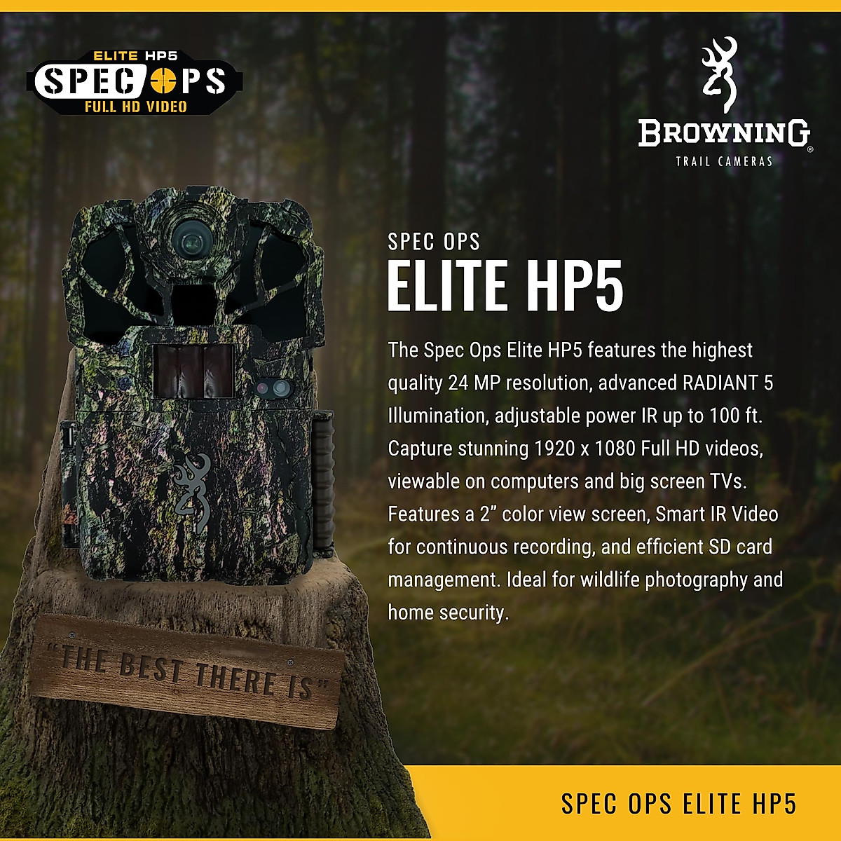 Browning Trail Cameras Spec Ops Elite HP5 - BTC-8E-HP5 - Game Camera, Wildlife Motion-Activated Camera