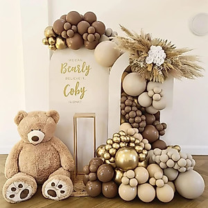 RUBFAC 87pcs Brown Balloons Different Sizes 18 12 10 5 Inches Premium Boho Coffee Brown Latex Balloons for Birthday Party Wedding Baby Shower Anniversary Garland Arch Party Decorations