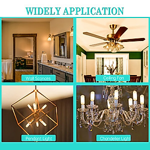 Frosted Light Bulbs E12 LED Bulb 40W Warm White 2700K, Chandelier Light Bulb Frosted, E12 Candelabra Light Bulb 40 Watt Equivalent T6 Tubular Candle Light Bulb, Frosted Glass Light Bulbs, 6 Pack