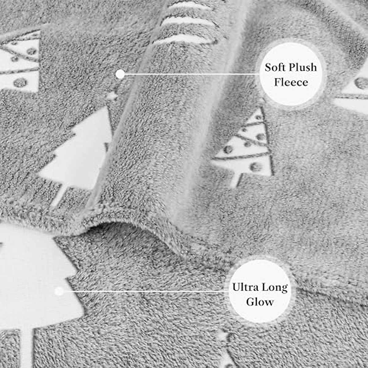 PAVILIA Glow in The Dark Blanket, Christmas Tree Gift for Girls Boys, Toy Blanket for 1 2 3 4 5 6 7 8 9 10 Year Old, Soft Plush Fleece Kids Gift Blanket for Birthday, Christmas, Room Decor, 50x60