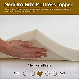 Continental Sleep Foam Topper,Adds Comfort to Mattress, Queen Size, Yellow