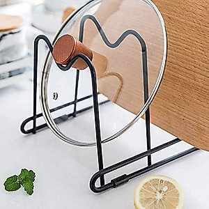 DRNKS Pot Lid Storage Rack-Universal Cooking Pot Cover Dome Wok Cover Frying Pan Lid Kitchen Accessories Lid And Spoon Drainage Rack Pan Pot Cover Lid Rack Stand Kitchen Organizer Applicable to kitche