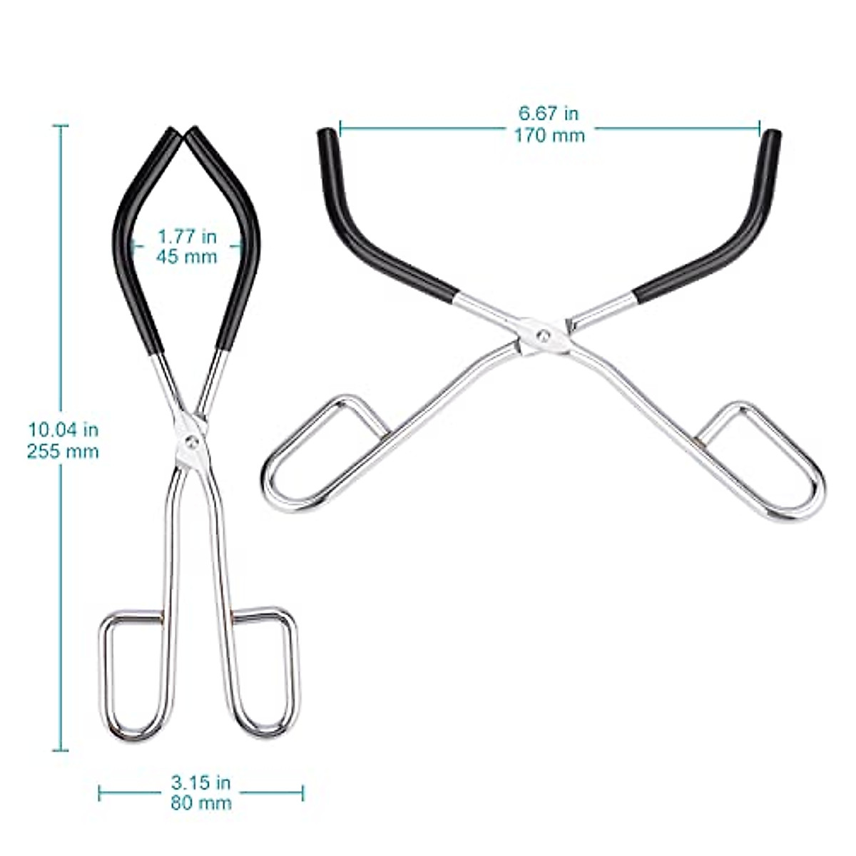 stonylab Beaker Tongs, Laboratory Beaker Clamp Beaker Tongs with Plastic Coated Jaws, 10 inches Length