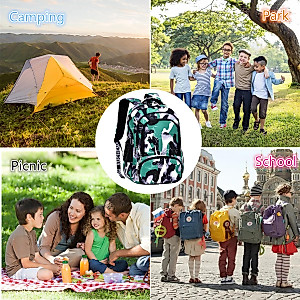 Yvechus School Backpack Casual Daypack Travel Outdoor Camouflage Backpack Christmas Presents for Boys and Girls (AY Camo Green)