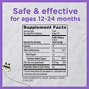 Zarbee's Baby Cough Syrup + Immune with Honey Natural Grape Flavor 2 Fl Oz