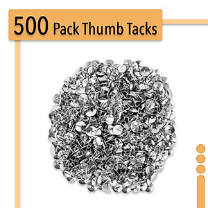 Mr. Pen Thumb Tack, Flat Push Pins, Silver Thumb Tacks, 500 Pack
