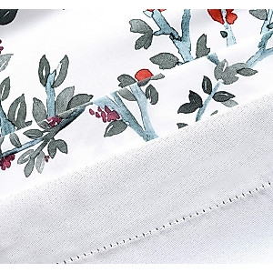 DriftAway Jasmine Watercolor Branch Botanical Thermal Insulated Energy Saving Window Curtain Valance for Living Room Bedroom Kitchen 2 Layers 52 Inch by 18 Inch Plus 2 Inch Header Multi 1 Pack
