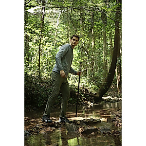 FOREST PILOT 3 Pieces Detachable Hardwood Walking Stick Flat Wooden Ball Head with a Compass (Dark Rose Color, 48 Inches, 1 Piece)…