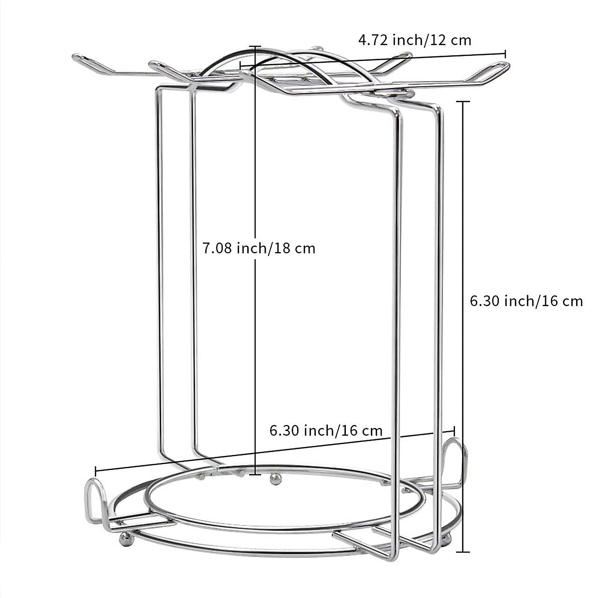 MyLifeUNIT Coffee Cup Holder, Stainless Steel Tea Cup Rack Stand for Counter, 6 Hooks