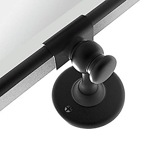 TEHOME 27 x 35 inch Farmhouse Large Black Metal Framed Pivot Rectangle Bathroom Mirror Rounded Rectangluar Tilting Beveled Vanity Mirrors for Wall