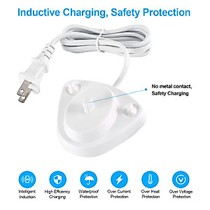 for Philips Electric Toothbrush Replacement Charger, Inductive Charging Base Compatible with Phillips Sonic Care Electric Toothbrush,HX3000/HX6000/HX9000 with 3ft Power Cord, Waterproof IPX7