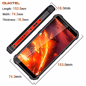 OUKITEL WP5 Pro Rugged Unlocked Smartphone, 5.5''HD+ Screen, 8000mAh Battery Rugged Cell Phone, 4GB+64GB Android, IP68 Waterproof 4G LTE Dual Cellphone, Face ID Fingerprint GPS
