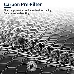 FLT4825 Replacement Filter B Fit for Germ Guardian Air Purifier, ac4825e Replacement Filter Fit for ac4825 AC4825 AC4300 AC4900 AC4825DLX AC4850 CDAP4500 AP2200, 4 True HEPA + 8 Carbon Filters