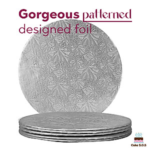 6 inch Silver Round Thin Sturdy Cake Board Drums for Displaying Cakes, 1/4 inch Thick, 6 Count