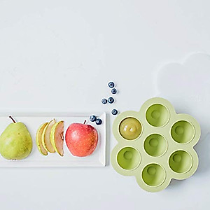 Simka Rose Baby Food Storage Containers - Freezer Safe Tray Silicone Baby Food Freezer Storage Tray Molds Breast Milk Freezer Tray - 2.5 Oz BPA Free with Clip-on Lid for homemade Purees & Breastmilk