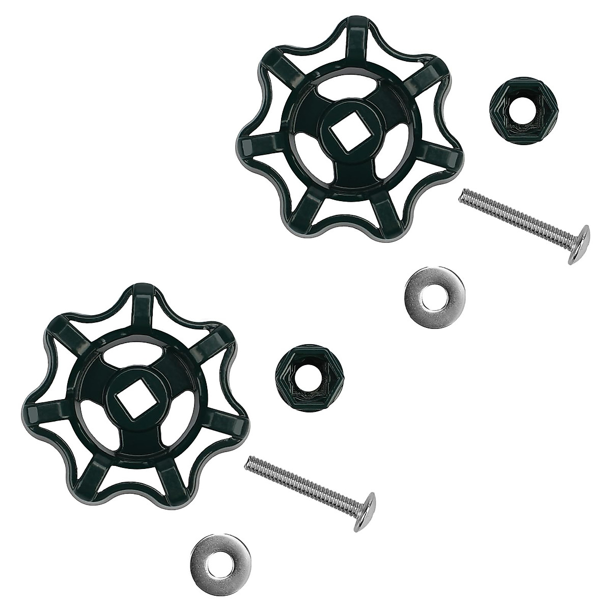 VIDABTE Outdoor Faucet Handle,Hose Bibb Round Wheel Handle for Danco 10006 10006P,Outdoor Water Spigot with Universal Design Adapter and Screws,Water Spigot Hose Bibb Round Wheel Replacement (2 Set)