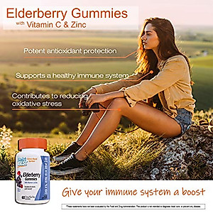 Doctor's Best Elderberry Gummies with Vitamin C & Zinc, 60 Ct, Chewable Immune Support, Antioxidant Herbal Supplement, Non-GMO, Vegan (Packaging May Vary)