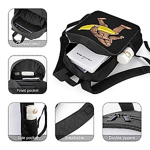 Bigfoot Carrying Banana Laptop Backpack Cute Lightweight Backpacks Travel Daypack