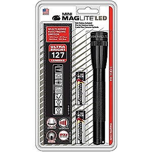 Maglite Mini LED 2-Cell AA Flashlight with Holster, Black