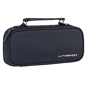 HANXIUCAO Pencil Case Canvas Pen Pencil Pouch Large Capacity Organizer Multifunctional Pencil Bag with Zipper Compartments (Black-A)