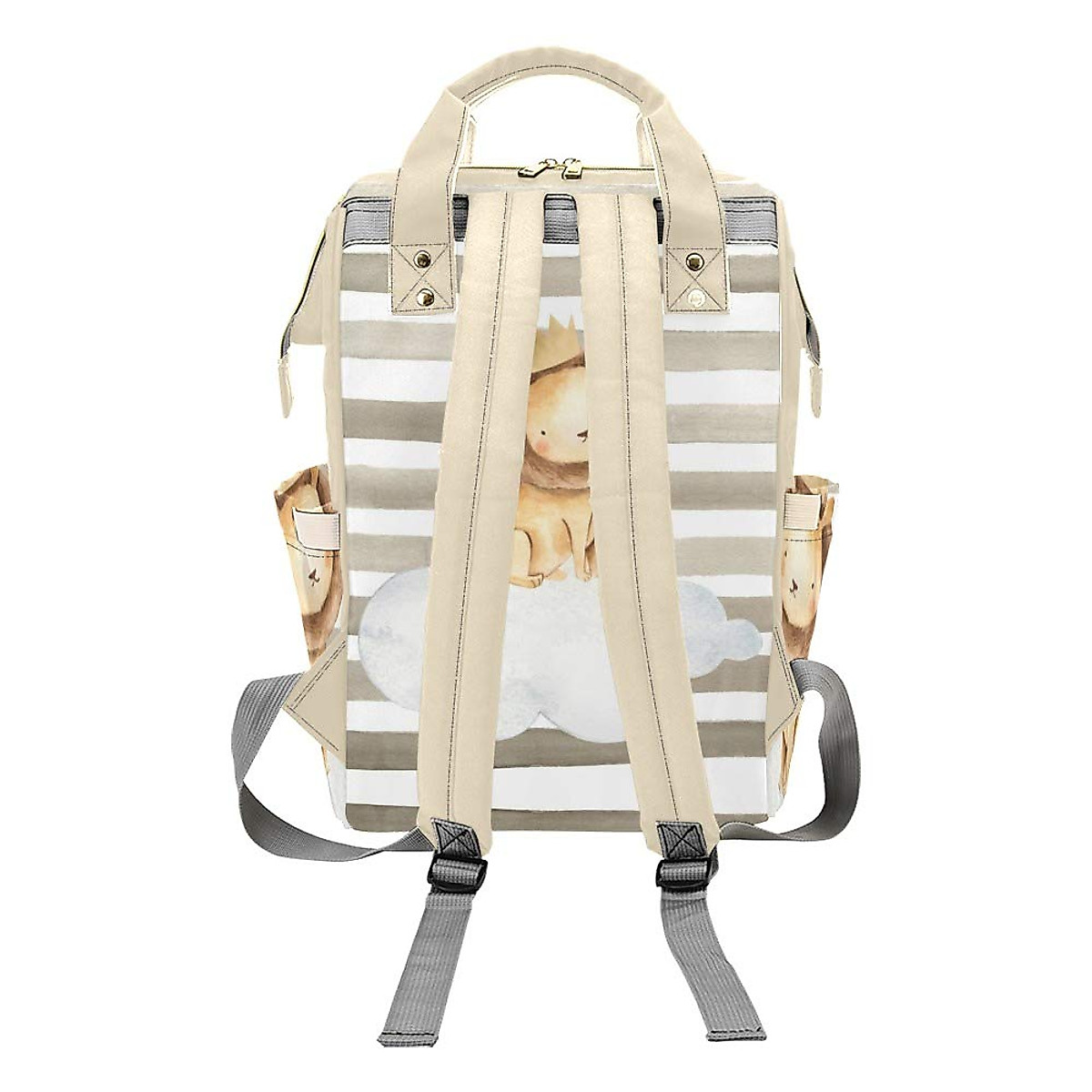 Personalized Lion Diaper Bag Backpack with Name Custom Mommy Nursing Baby Bags Nappy Bag Travel Daypack for Mom Gifts