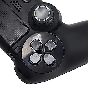 TOMSIN Metal Buttons for PS4 Controller, Aluminum Metal Thumbsticks Analog Grip & Bullet Buttons & D-pad (Dark Grey)