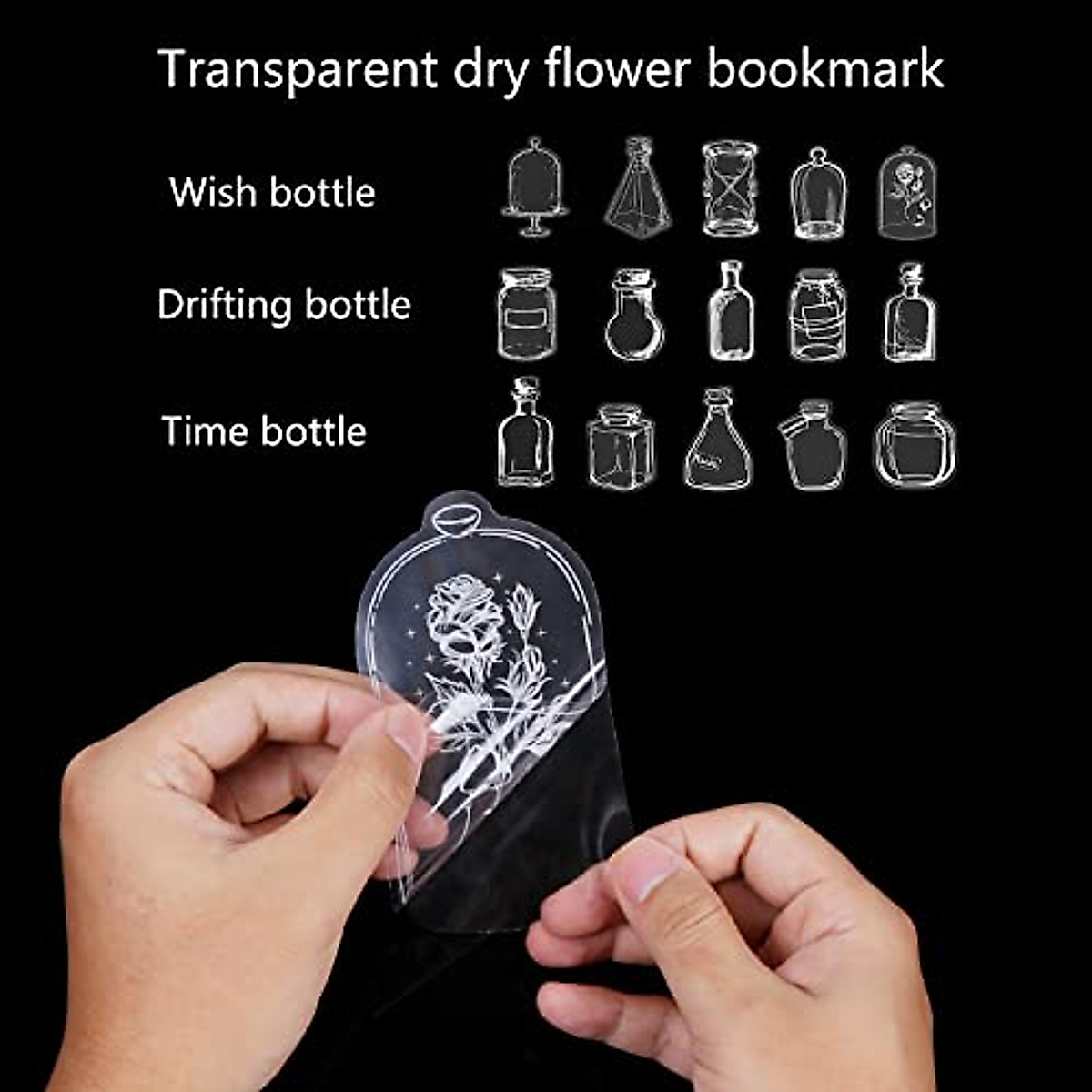 Fennoral 60PCS Pressed Flower Bookmark,Dried Flower Bookmark DIY Bookmarks,Handmade Fun Bookmarks Flower Bookmarks Maker,Glassware Stickers Home School Book Supplies