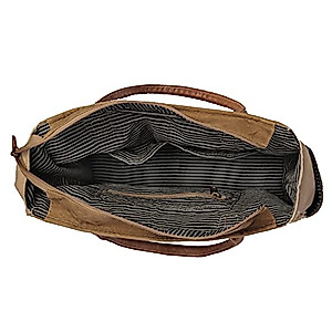 CLA Bags Sel De Mer Upcycled Canvas Small Handbag Upcycled Canvas & Cowhide Tote Bag Radiant Upcycled Canvas & Cowhide Leather Crossbody Bag (Khaki)