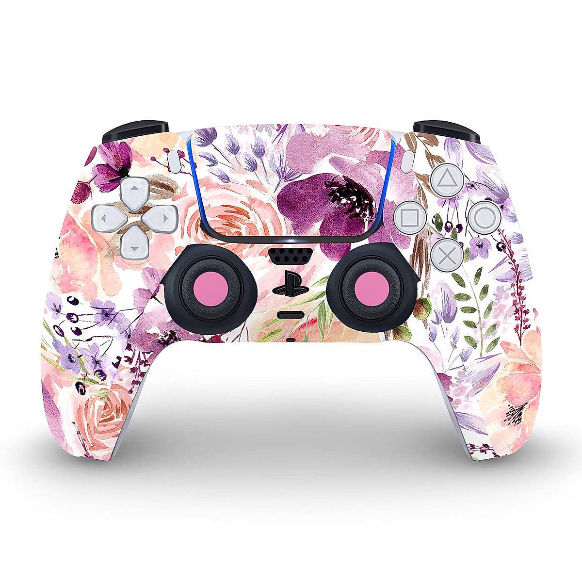 Floral Chaos Art Mix Matte Vinyl Faceplate Sticker Gaming Skin Case Cover Compatible with Sony Playstation 5 PS5 Digital Edition Console and DualSense Controller