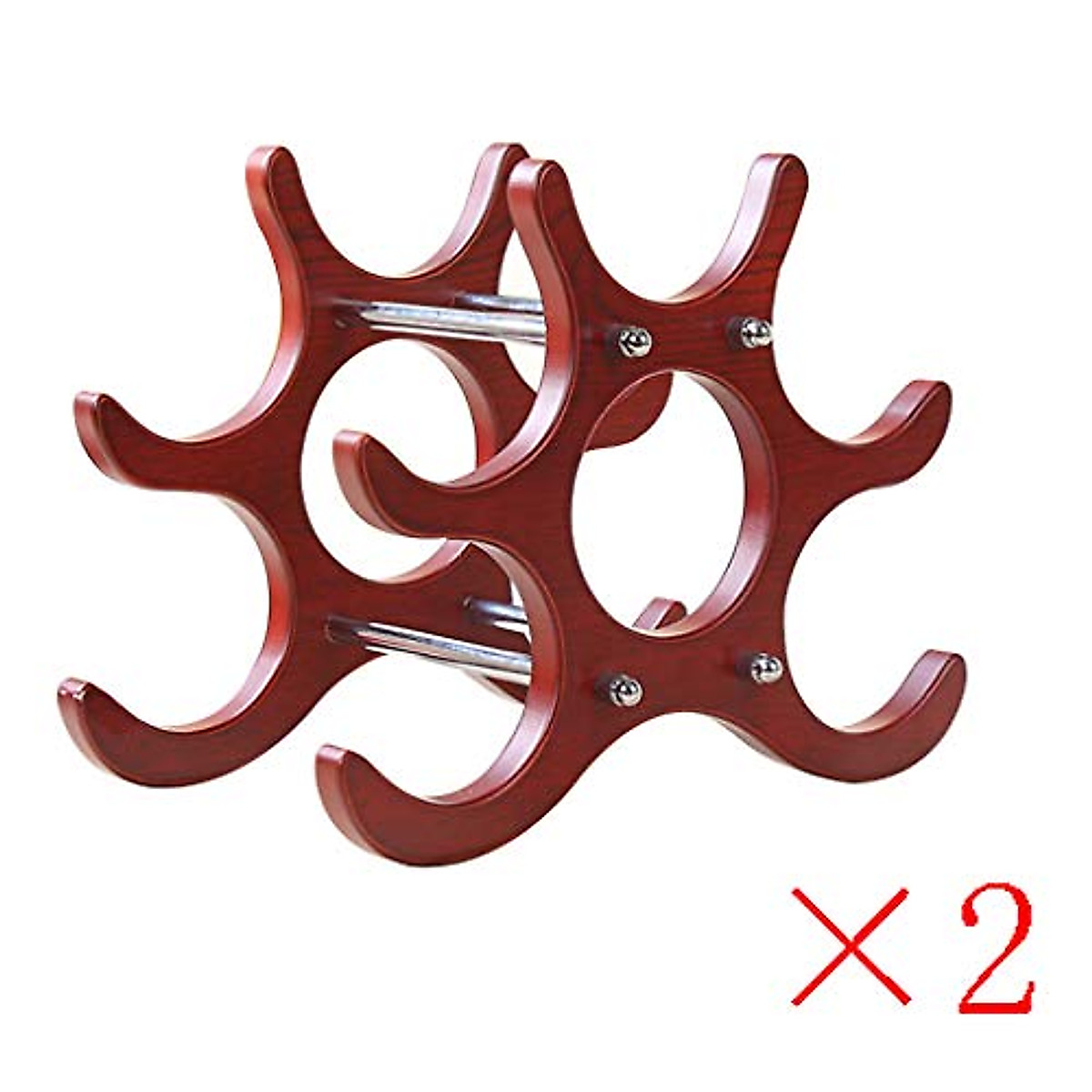 European Style Creative Solid Wood Wine Rack Room Decoration Flexible Placement Multiple Bottles (2 Packs) J1113, PIBM