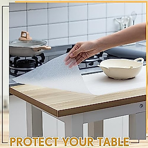 Timgle 8 Rolls Shelf Liner 12 Inch x 10 ft Cabinet Liner Kitchen Drawer Mat Non Slip EVA Plastic Drawer Liner Non Adhesive Washable Waterproof Fridge Liner for Refrigerator, Freezer, Pantry (Clear)